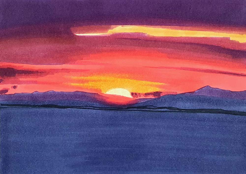 How To Draw A Sunset - Easy Step-By-Step Tutorial